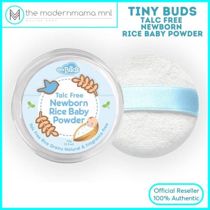 Tiny Buds Talc Free New Born Rice Baby Powder with Puff | Lazada PH