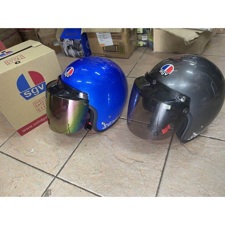 TOPI KELEDAR MOTOSIKAL SGV HELMET + visor MOTOR SGV 99 OPEN FACE ...