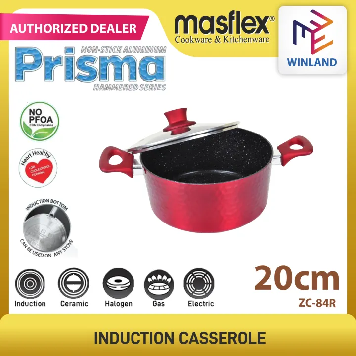 MASFLEX by Winland 3-Layer Non Stick Induction Casserole 20cm Heavy ...
