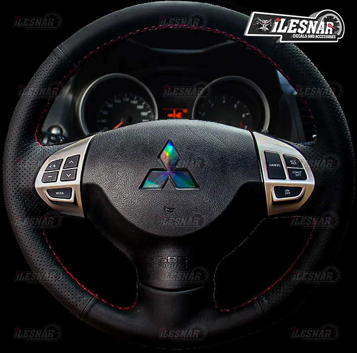 Mitsubishi Montero Sport 2009-2015 Lancer EX Steering Wheel Logo Black ...