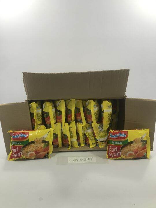 Indomie Mi Instan Rasa Kari Ayam Lengkap Dengan Bumbu Kari (1 Box Isi 40 Bungkus Kemasan 72gr ...