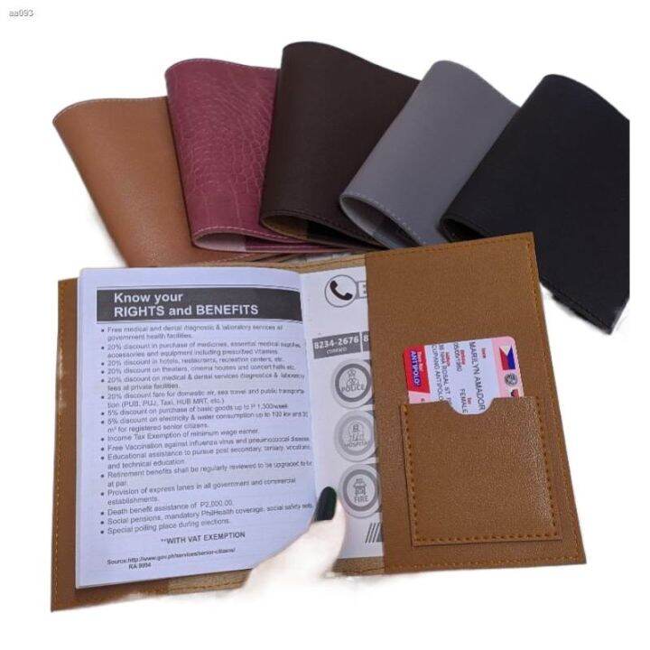 ☎ SENIOR CITIZEN PWD BOOKLET COVER HIGH QUALITY VEGAN LEATHER | Lazada PH