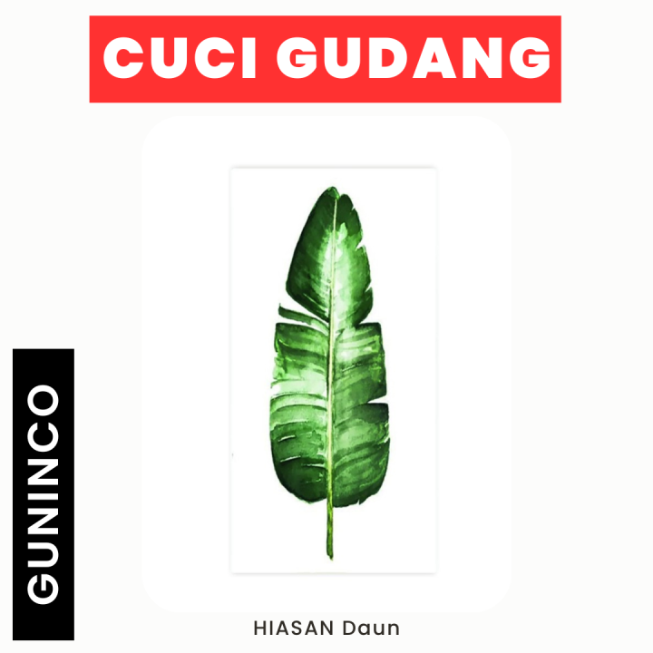 CUCI GUDANG! Hiasan Dinding Poster Kayu Gambar Daun Tropis Minimalis ...