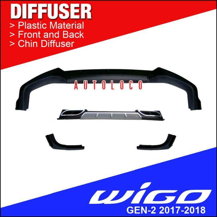 Toyota Wigo 2017 2018 2019 Body Kit - Front & Rear Diffuser Chin ...