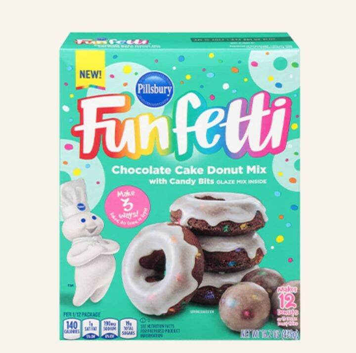 Pillsbury Funfetti Chocolate Cake Donut Mix with Candy Bits - 459g ...