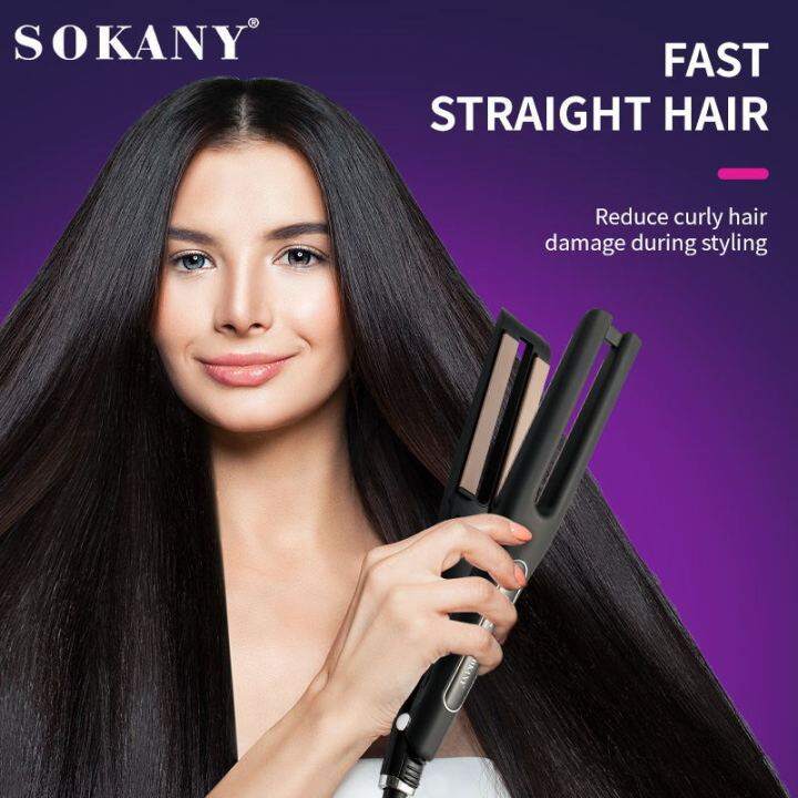 Sokany hair straightener PTC Fast Heating Element LCD Display Professional Flat Iron Hair ...