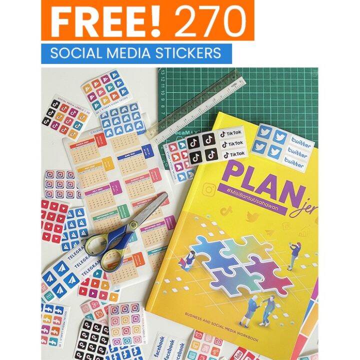 PLANJER -SOCIAL MEDIA PLANNER & BUSINESS WORKBOOK 2021-2022 | Lazada