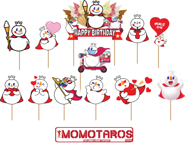 Cake topper Mixue set isi 12 pcs | Lazada Indonesia