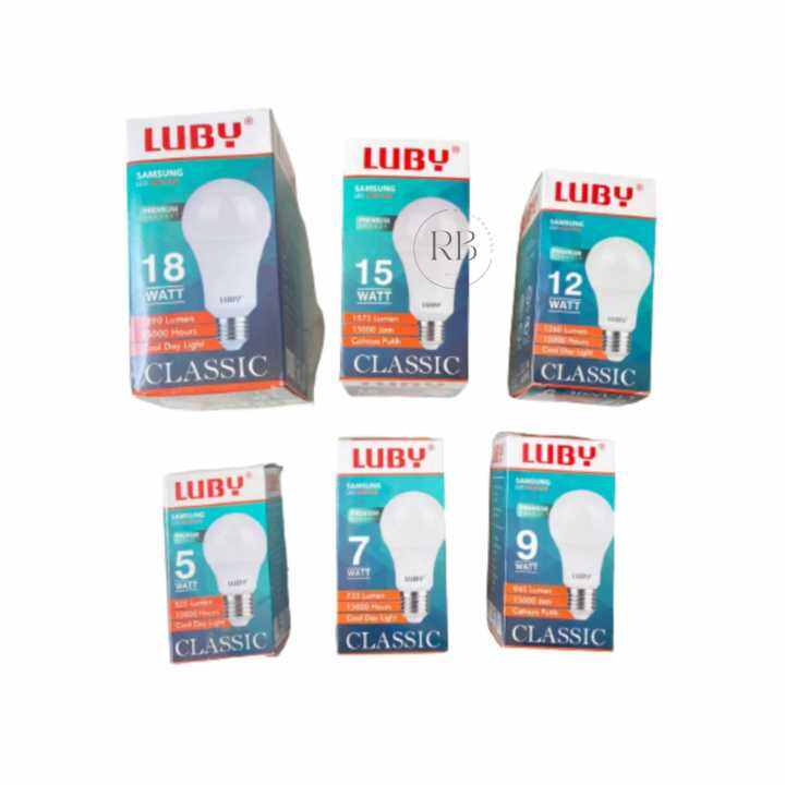Lampu LED merk Luby classic 5W 7W 9W 12W 15W 18 Watt bohlam lampu ...