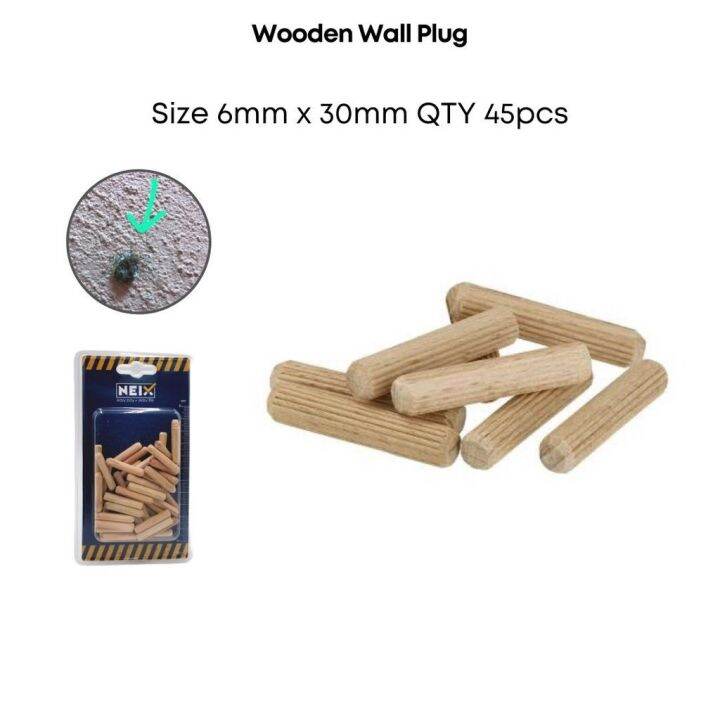 [HUNTWARE] Wooden expansion pipe with plug wood wall plug palam dinding kayu | Lazada