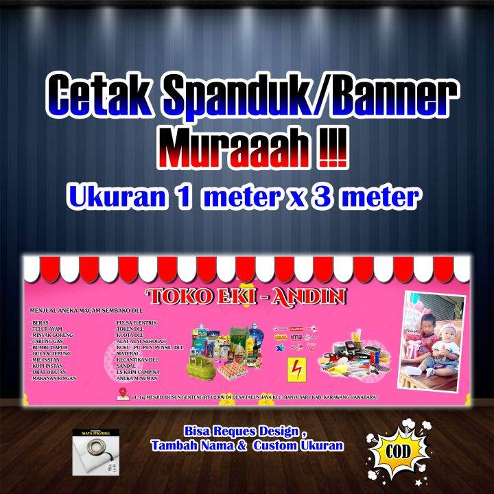Spanduk Banner Toko sembako ukuran 1 meter x 3 meter | Lazada Indonesia