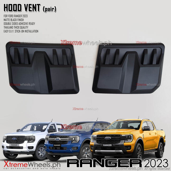 Ford Ranger 2023-2024 2pcs Hood Vent Raptor Type Matte Black / Hood ...