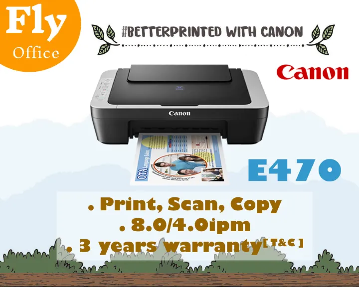 Canon Pixma E470 Ink Efficient All in 1 Inkjet Printer | Lazada