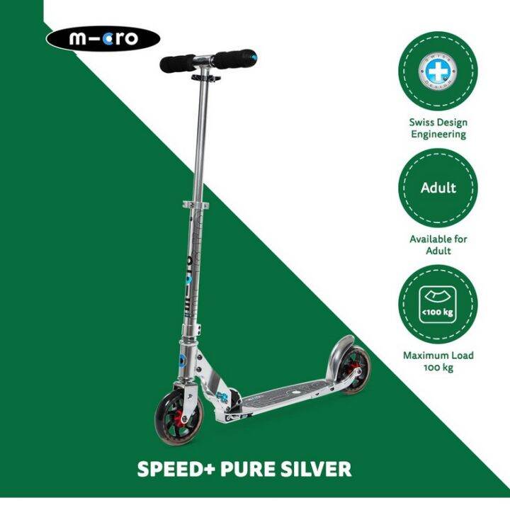 Micro Scooter Speed Plus Pure Silver Skuter Otopet Anak dan Dewasa ...