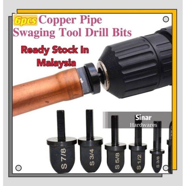 6Pcs Copper Pipe Swaging Tool Drill Bits Swaging Expander Bit Copper ...