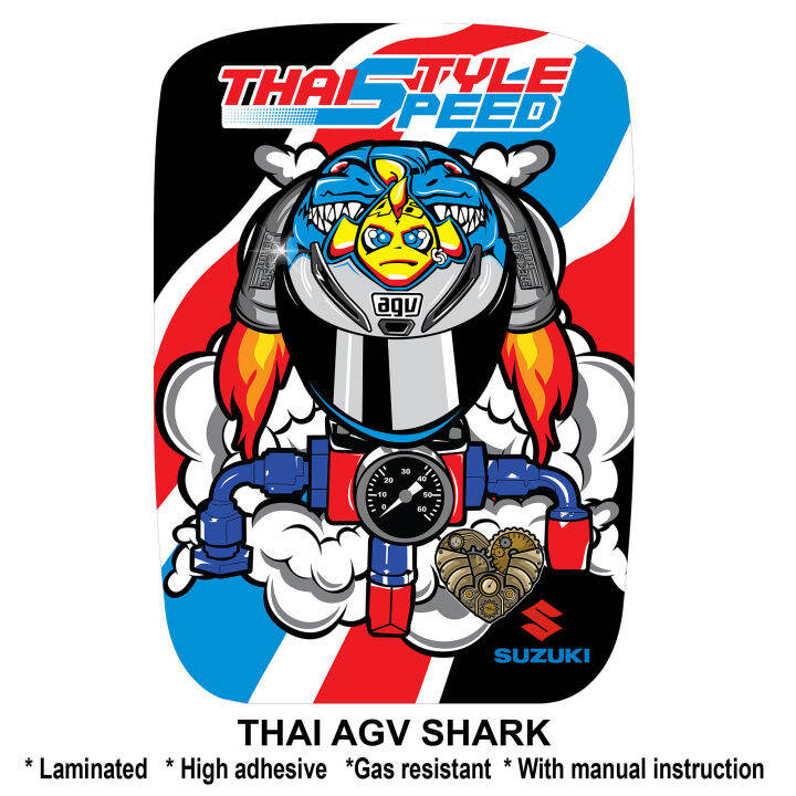 SUZUKI SMASH GAS TANK STICKER (THAI AGV SHARK) ej cycle | Lazada PH