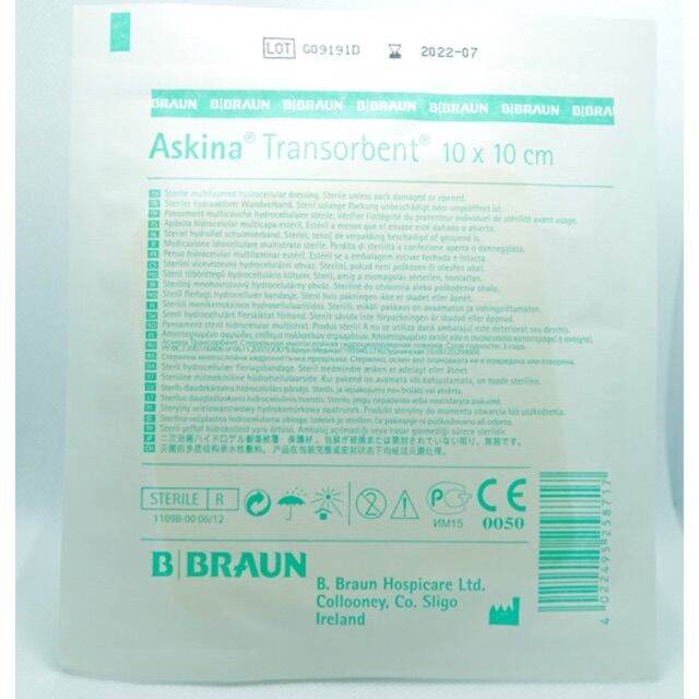 ASKINA TRANSORBENT (10x10cm hoặc 15x15cm) 1 miếng - Gạc sinh học chống ...
