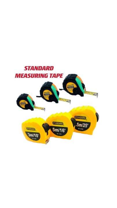STANDARD Metro / tape measure / Mesure Tape - ( 3M - 5M - 7.5M ) YELLOW ...