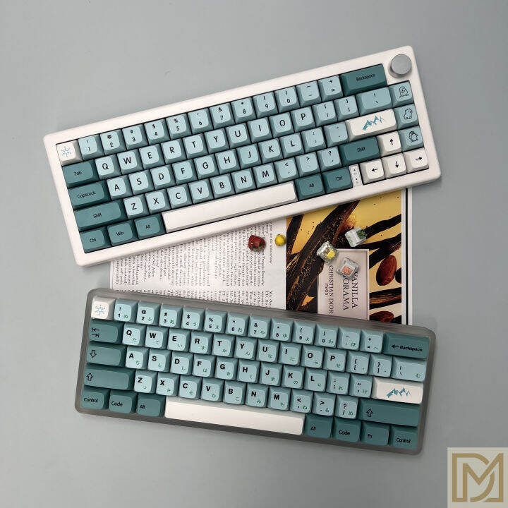 GMK Iceberg Keycap PBT Dye Sub XDA Ice Pole Blue Keycaps 125pcs Fit All ...
