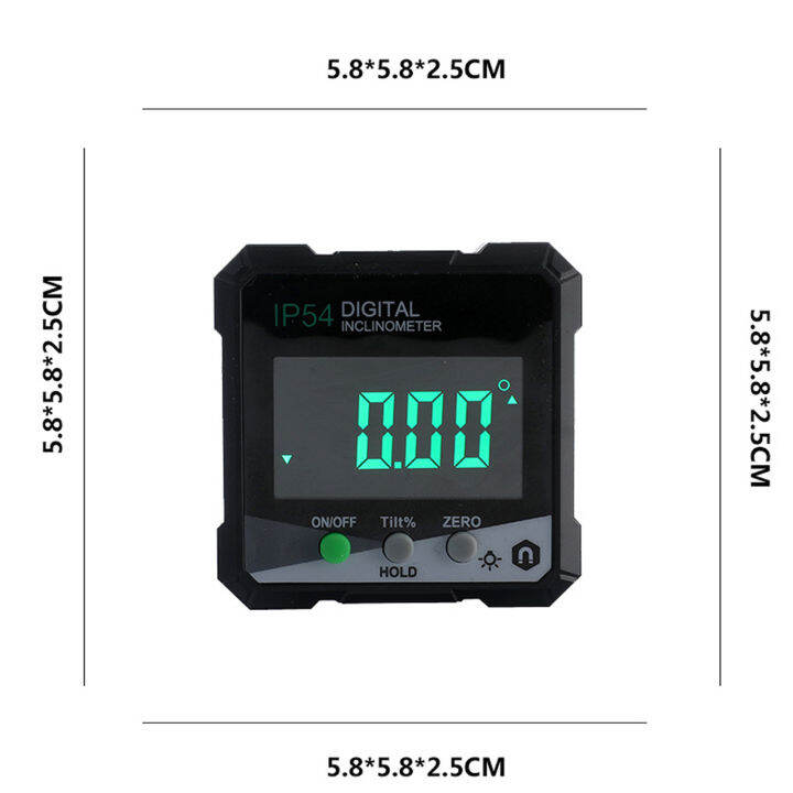 Digital Display Angle Meter Accurate Magnetic 4x90° Measurement IP54 LCD Screen Stable Digital ...