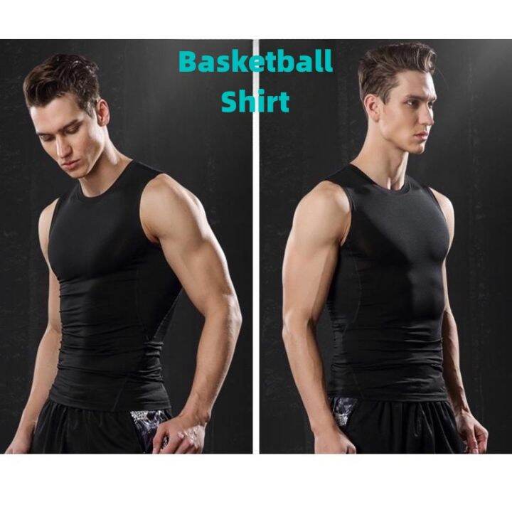 Men's Sport Tight Training Vest Speed Dry-fit Compression Fitness Tops ...