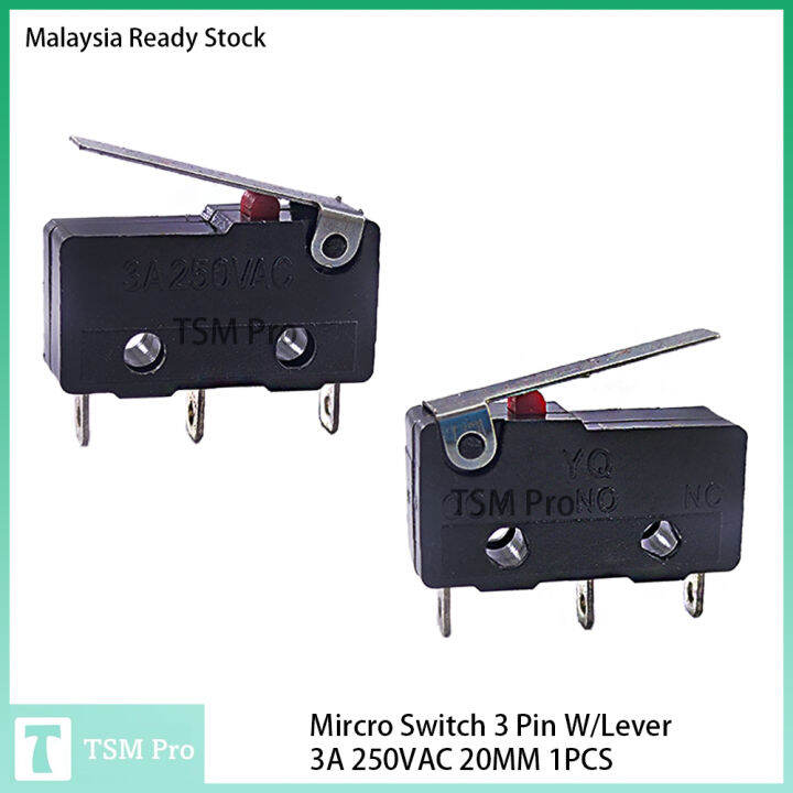 SW-KW12 Micro Switch 3 Pin W/Lever 3A 250VAC 20MM 1PCS | Lazada