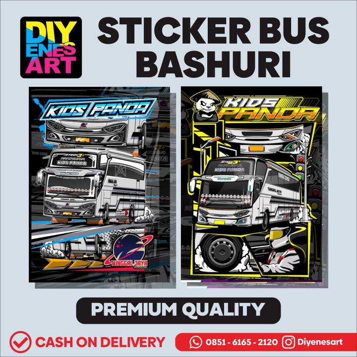 Stiker Bus Bashuri isi 56 pcs, Stiker Bus Kids Panda, sticker bus viral ...