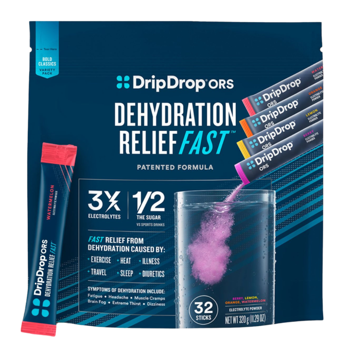 DripDrop ORS Dehydration Relief Fast Electrolyte Powder, Variety Pack ...