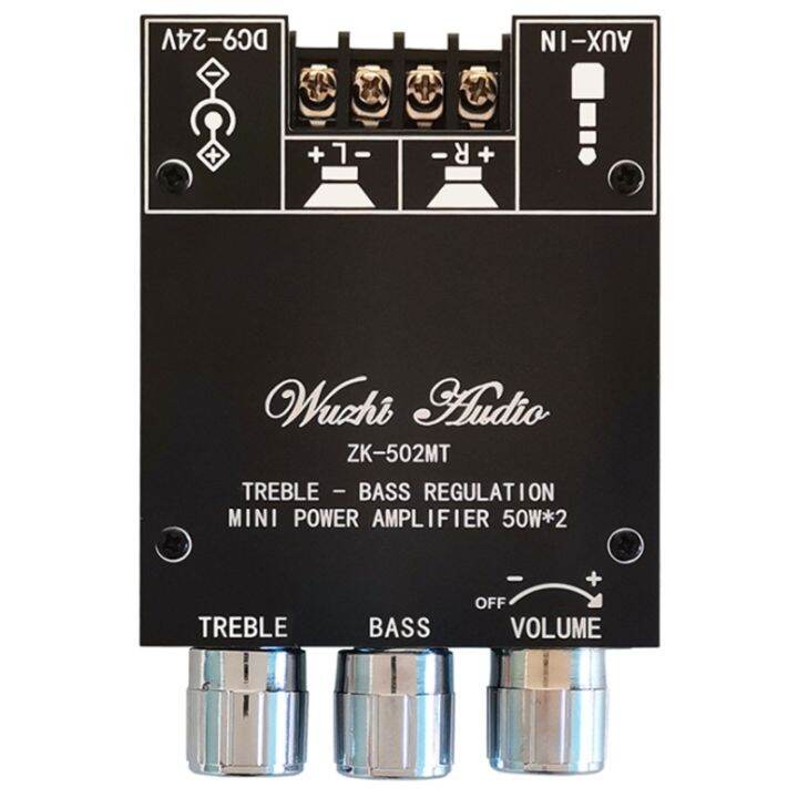 ZK-502MT Bluetooth 5.0 Subwoofer Amplifier Board 2.0 Channel High Power ...