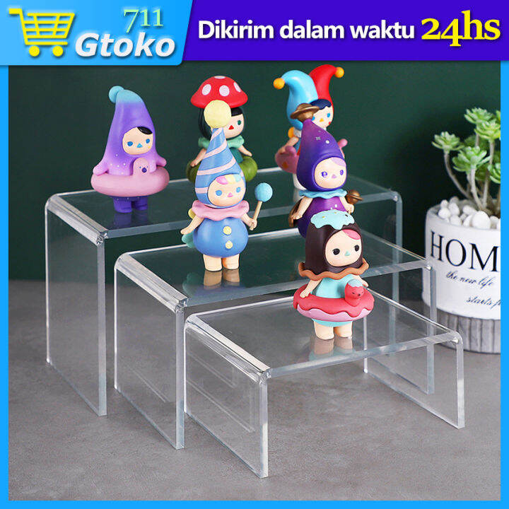 Akrilik Balok U Meja Tempat Pajangan Sepatu Action Figure Stage ...