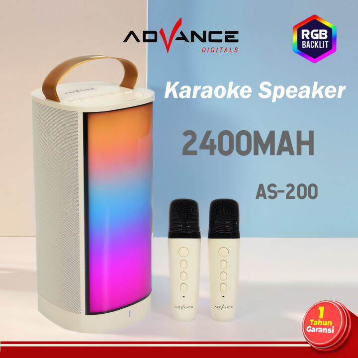 Advance As 200 Speaker Aktif Super Bass 2 Mic 1 Karaoke Bluetooth Set