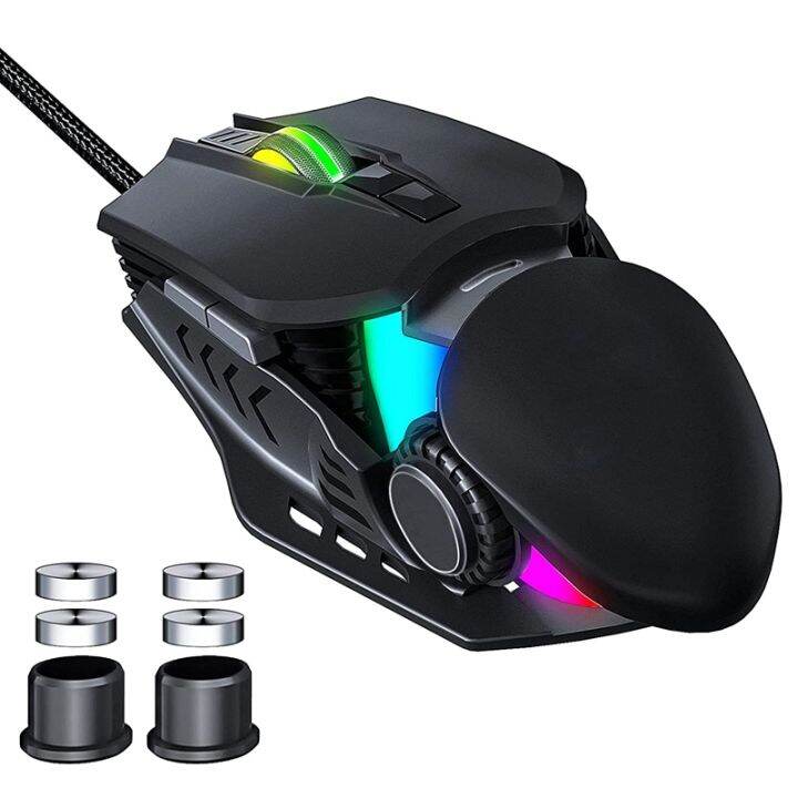 T-WOLF Gaming Mouse, Wired Gaming Mouse with Side Buttons, 6400 DPI, 4 ...