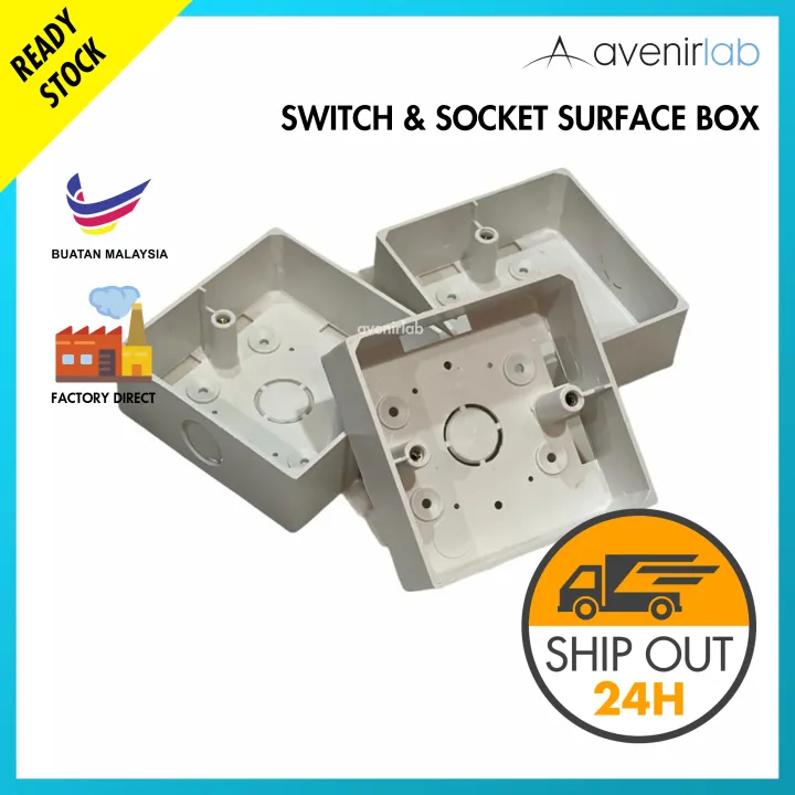 3x3 Single PVC Switch & Socket Back Cover Back Box Back Base Surface ...