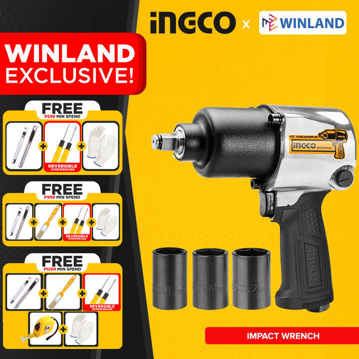 INGCO by Winland Air Impact Wrench Powertool 1/2" AIW12562 | Lazada PH