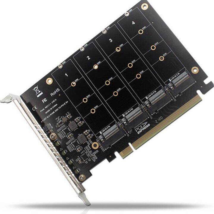 4 Port NVMe to PCIE Adapter Card M.2 NVME to PCIe X16 Adapter 4X32Gbps ...