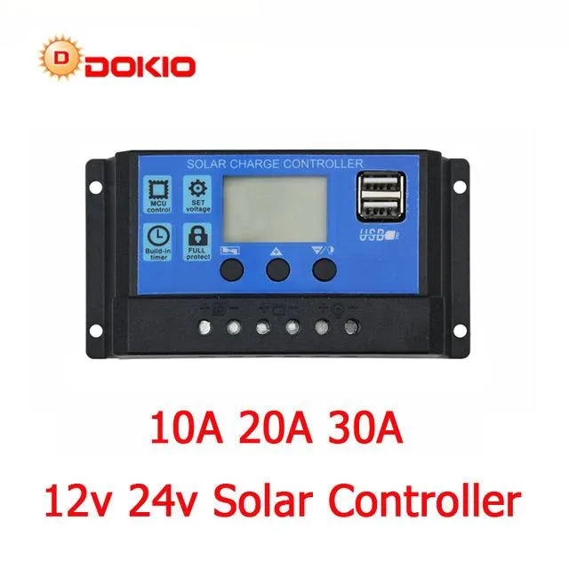 Dokio 12/24v 10A/20A/30A PWM Solar Controller For Solar Panel LCD ...
