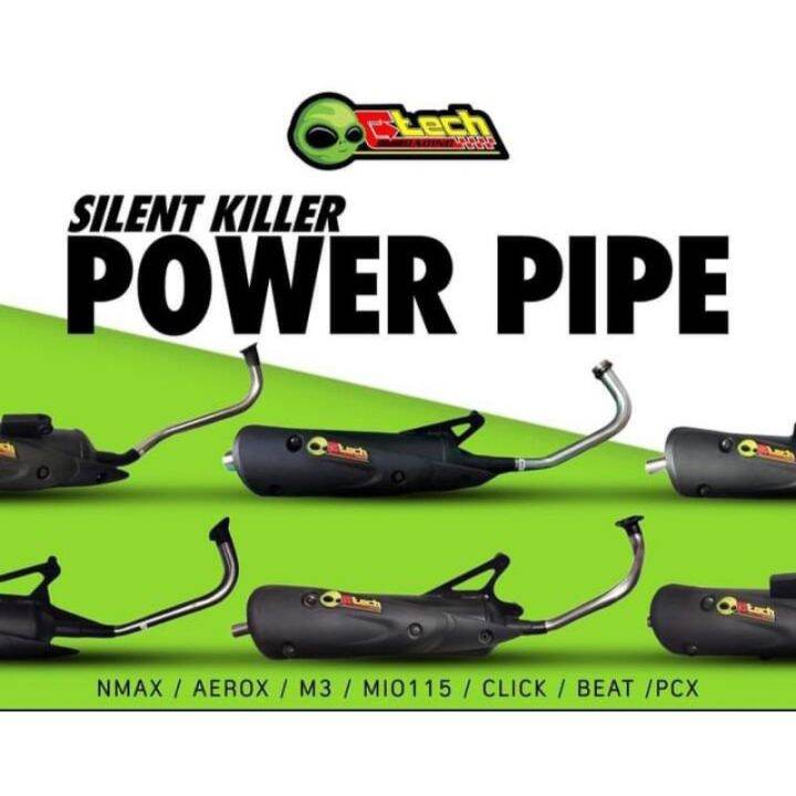 ♭Etech power pipe for AEROX V1,V2, NMAX V2, Click 125150, M3,sporty, PCX 160, ADV 150,Honda Beat ...