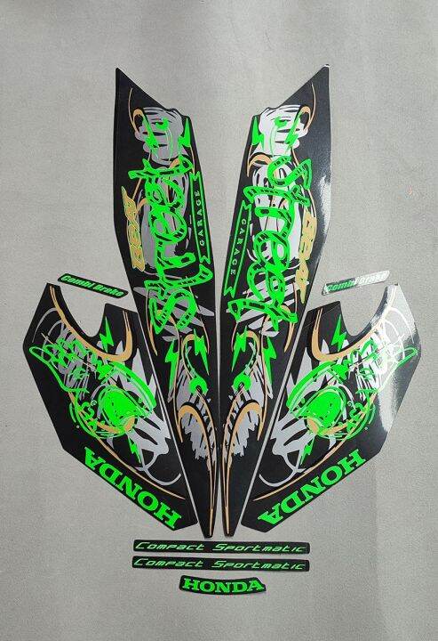 Stiker striping beat street 2021 hitam lis hijau | Lazada Indonesia