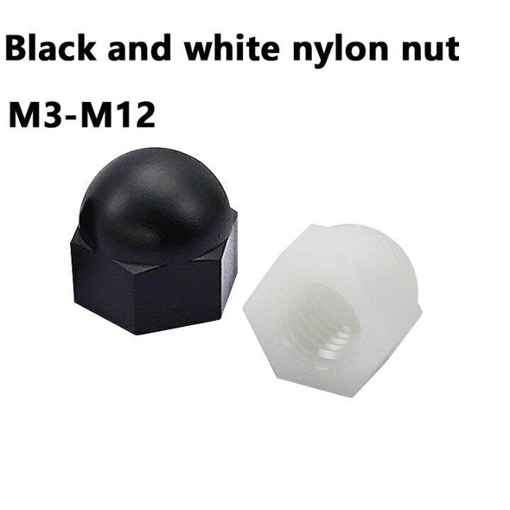 M3 M4 M5 M6 M8 M10M12 White or Black Nylon Cap Nut Plastic Nut | Lazada PH