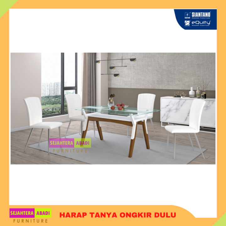 Full Set Meja Kursi Makan Minimalis Siantano DT + DC Ottawa | Lazada ...