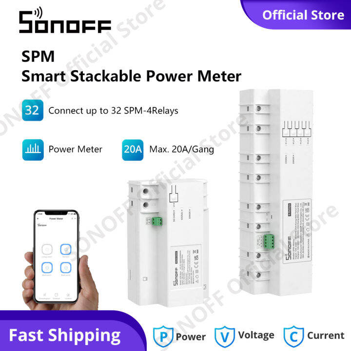 SONOFF SPM Smart Stackable Power Meter WiFi Smart Switch 20A eWeLink ...