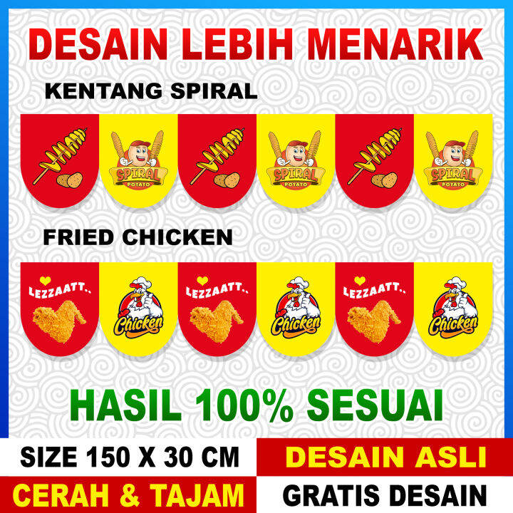 BANNER RENDA / SPANDUK BANNER BOOTH FRIED CHICKEN / BANNER KENTANG ...
