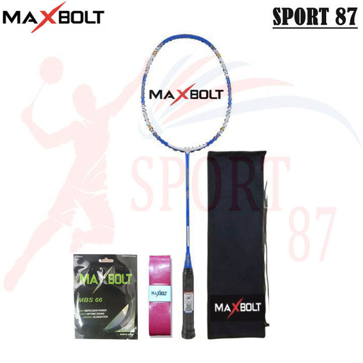 Raket Badminton Maxbolt Thunderbolt 35Lbs Bonus Komplit | Lazada Indonesia