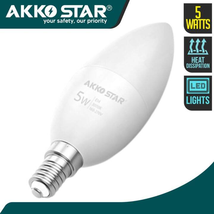 AKKO STAR High Power LED Bulb E14 Warm White (5 Watts) 53777 | Lazada PH