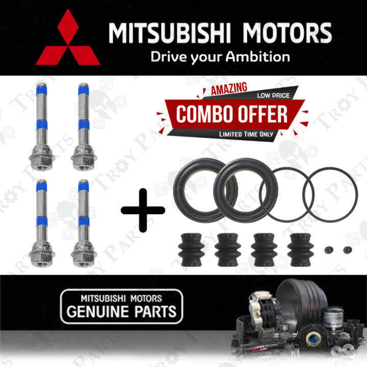 Mitsubishi Front Disc Brake Caliper Guide Pin Bolt + Repair Kit (Full ...