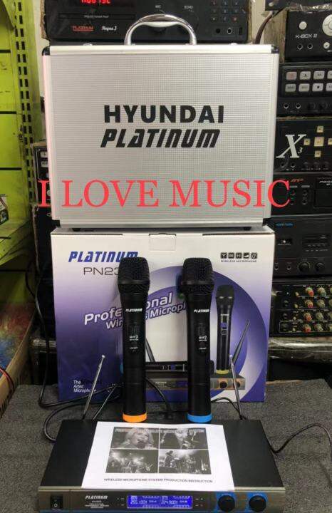 Professional Wireless Microphone (Black) Platinum PN23 UHF Dual Channel ...