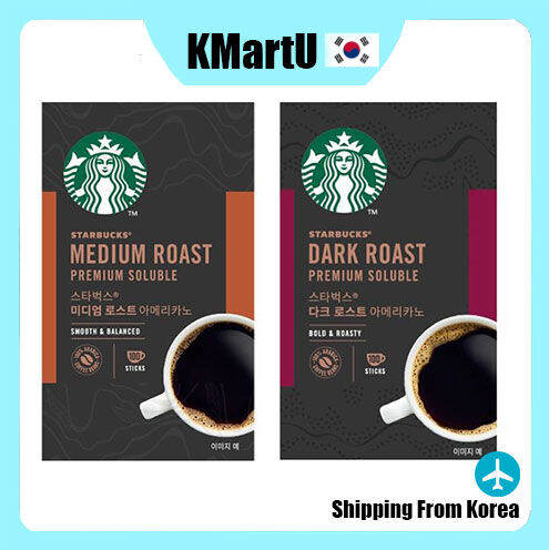 ⭐[Starbucks] Instant Black Coffee, Premium Instant Coffee Sticks Medium ...