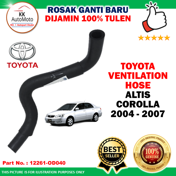 1 x Toyota Ventilation Hose Altis Corolla 2004 - 2007 - 12261-OD040 ...