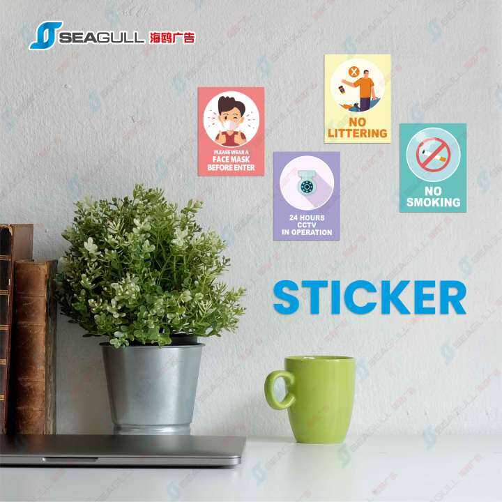 No Smoking No Littering 24 Hours CCTV in Operation Sticker SOP Sticker ...