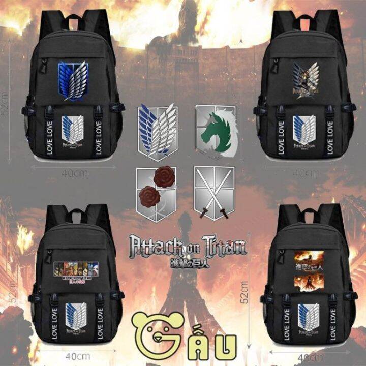 [with real photo] anime attack on titan (aot) extremely hot backpack ...